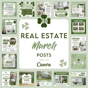 March Realtor Instagram Posts, Spring Real Estate Social Media Template ...