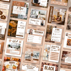 November Realtor Social Media Post Templates, Fall Real Estate ...