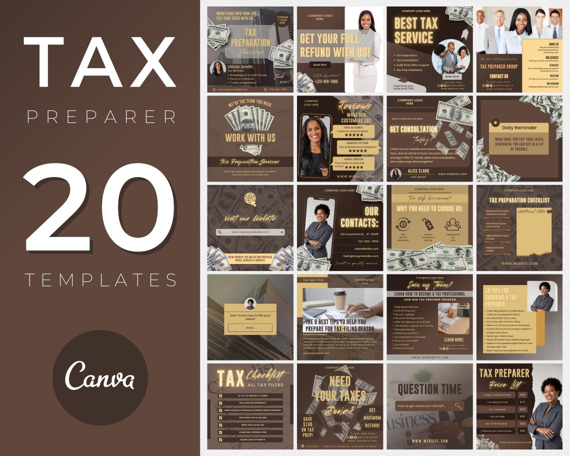 Tax Prep Social Media Flyers, Tax Instagram Posts, Tax Season Social ...