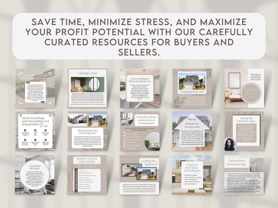 Real Estate Buyer & Seller Tips Posts, Realtor Instagram Tips Templates ...