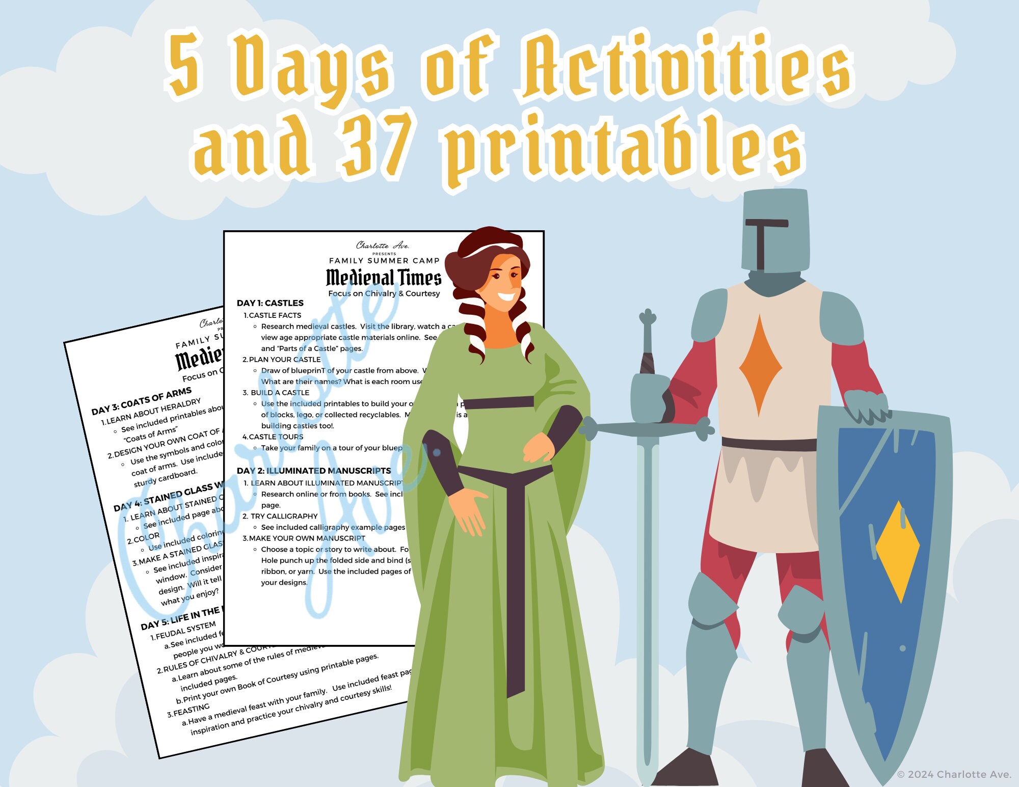 Medieval Times 5 Days of Planned Activities With 37 Pages of Printable ...