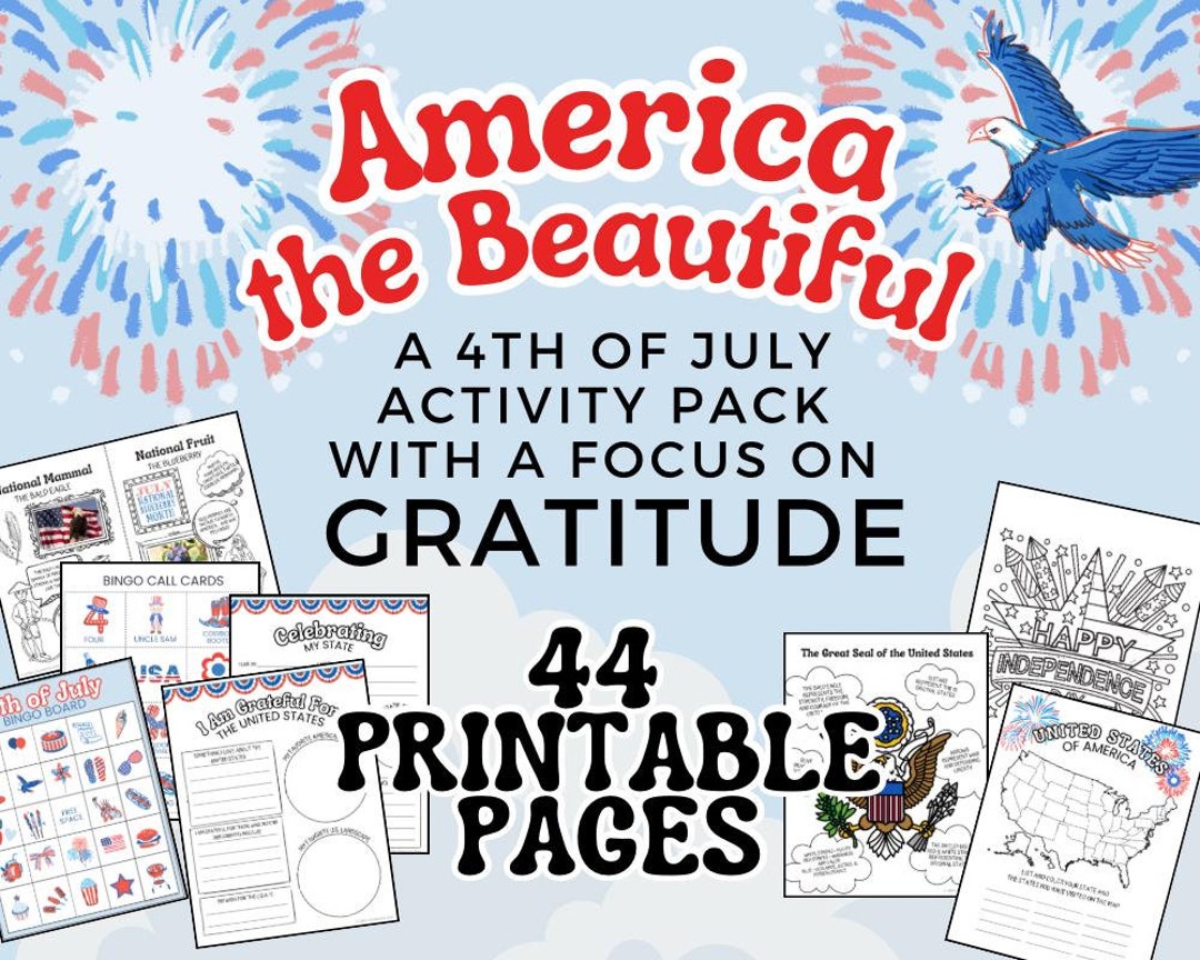 AMERICA THE BEAUTIFUL - Activity Pack - 10 Patriotic Activities & 44 ...