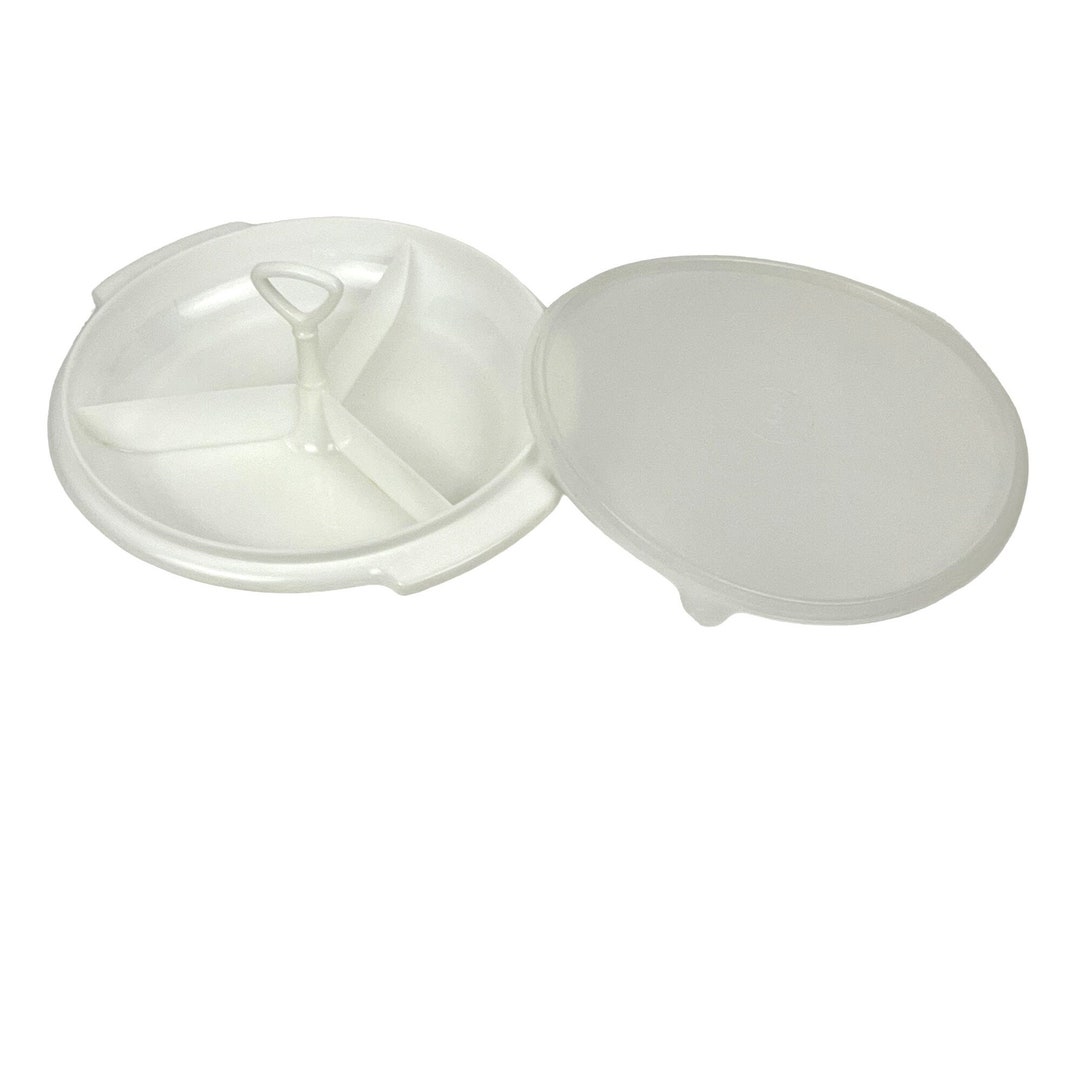 Vintage Tupperware Suzette Divided Relish Tray Dish 608-3 Handle Cover ...