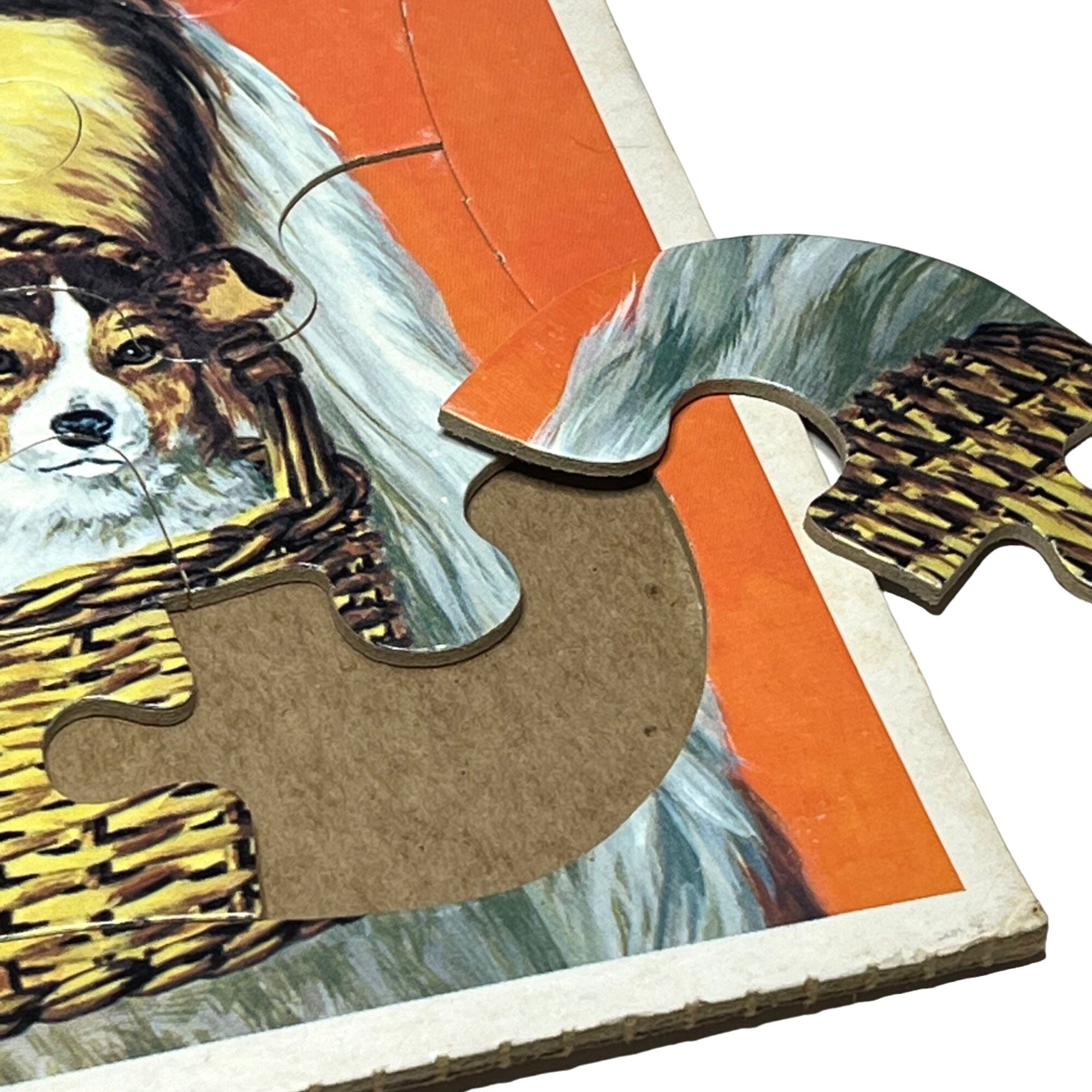 Vintage 1973 Whitman Cardboard Frame-tray Puzzle Lassie With Basket of ...