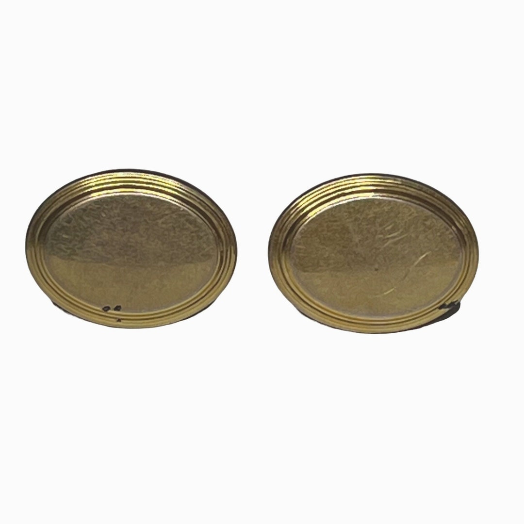 Vintage Gold-tone Correct Quality Oval Cufflinks - Etsy