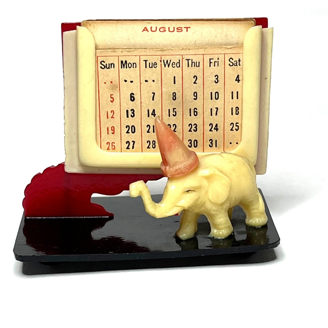 Vintage Miniature Perpetual Calendar Plastic With Elephant - Etsy