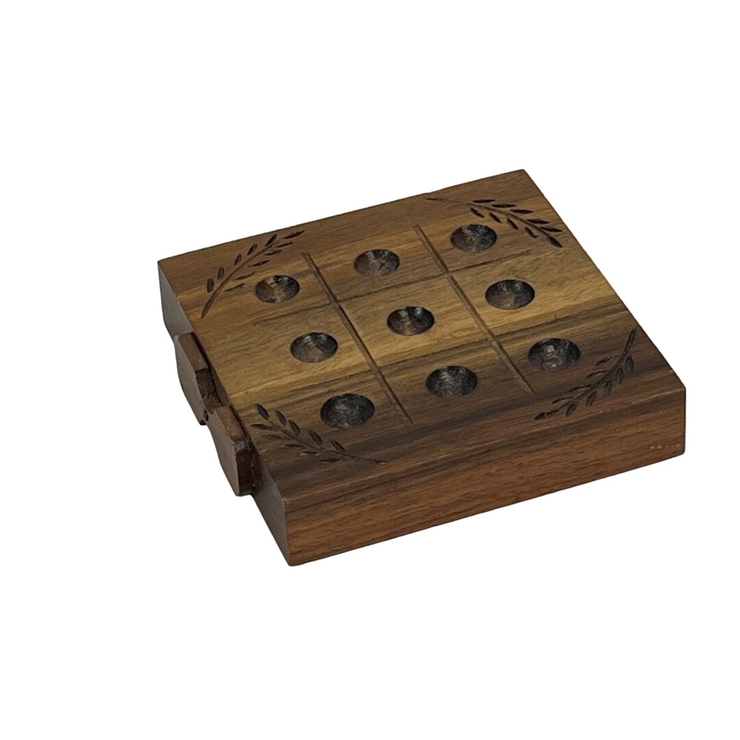Vintage Wooden Small Tic Tac Toe Game Set With Marbles - Etsy