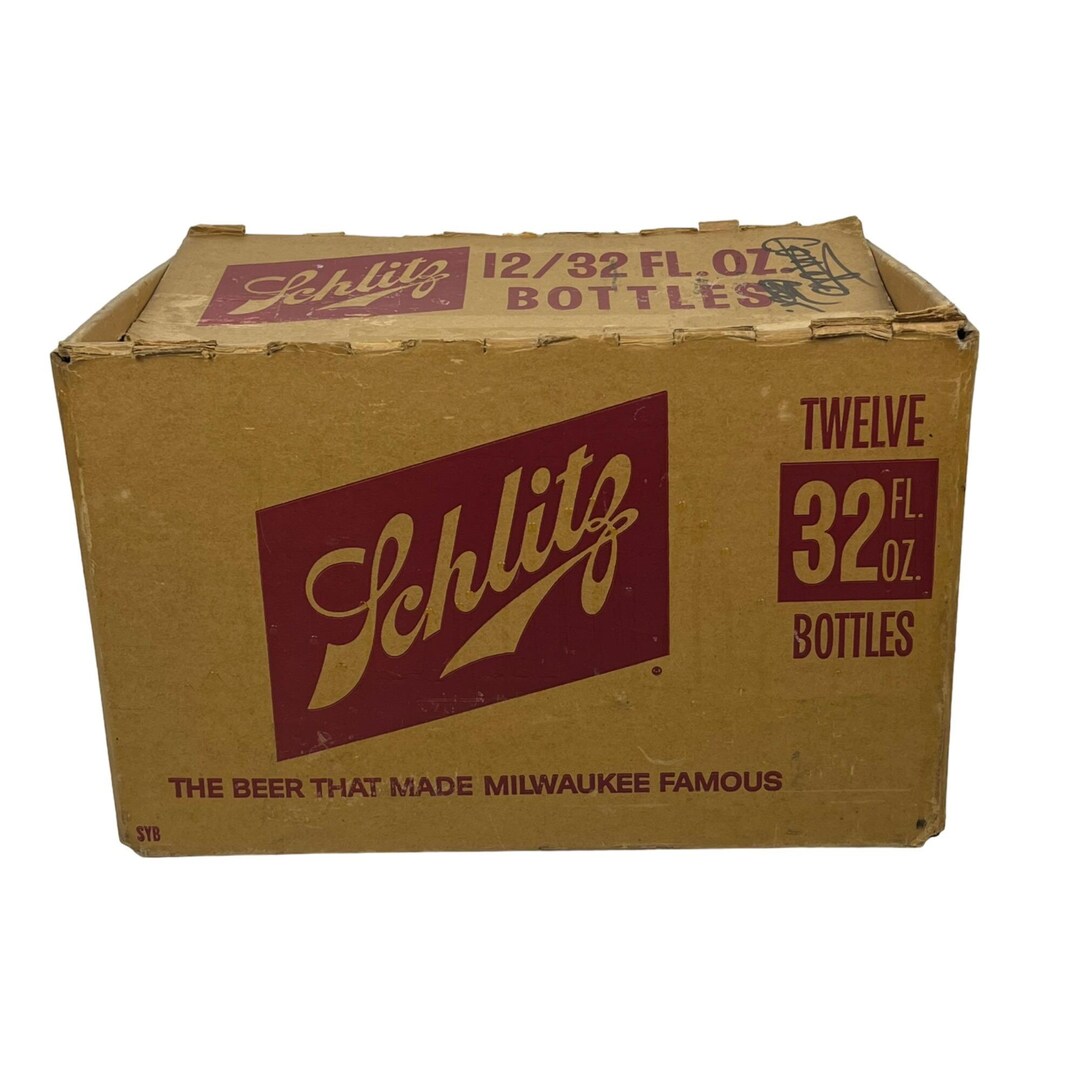 Vintage Schlitz Waxed Cardboard Beer Case Box Holds 12/32oz Bottles - Etsy