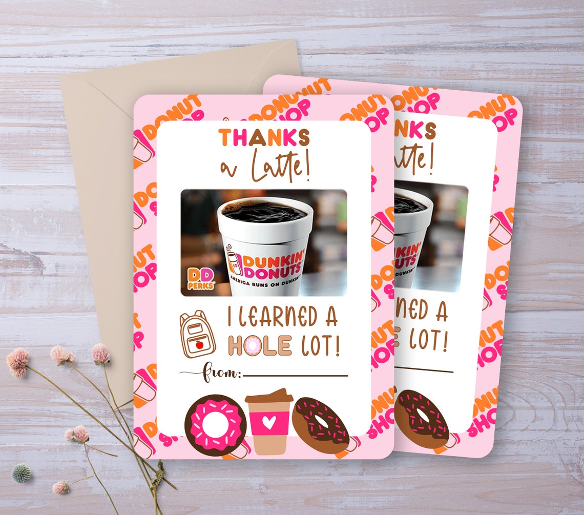 Thanks a Latte PDF Printable Gift Card Holder Teacher - Etsy