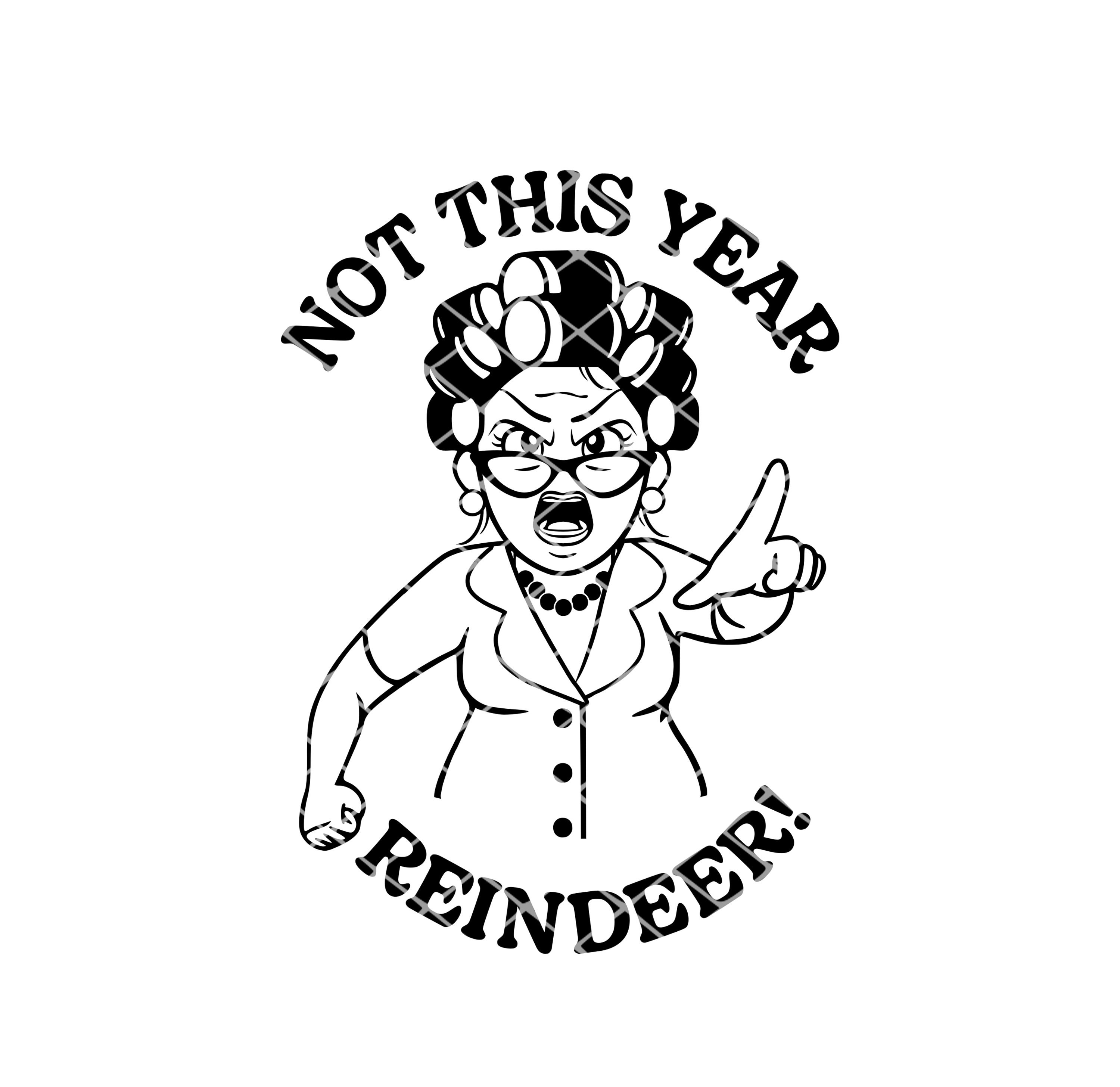 Hand-drawn Grandma Got Run Over by a Reindeer SVG, Funny Christmas SVG ...