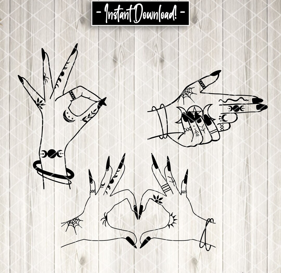 Set of Witch Hands SVG & PNG - Etsy