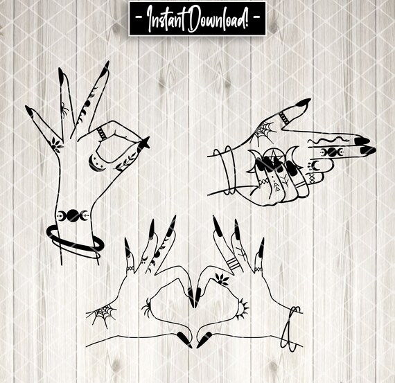 Set of Witch Hands SVG & PNG - Etsy