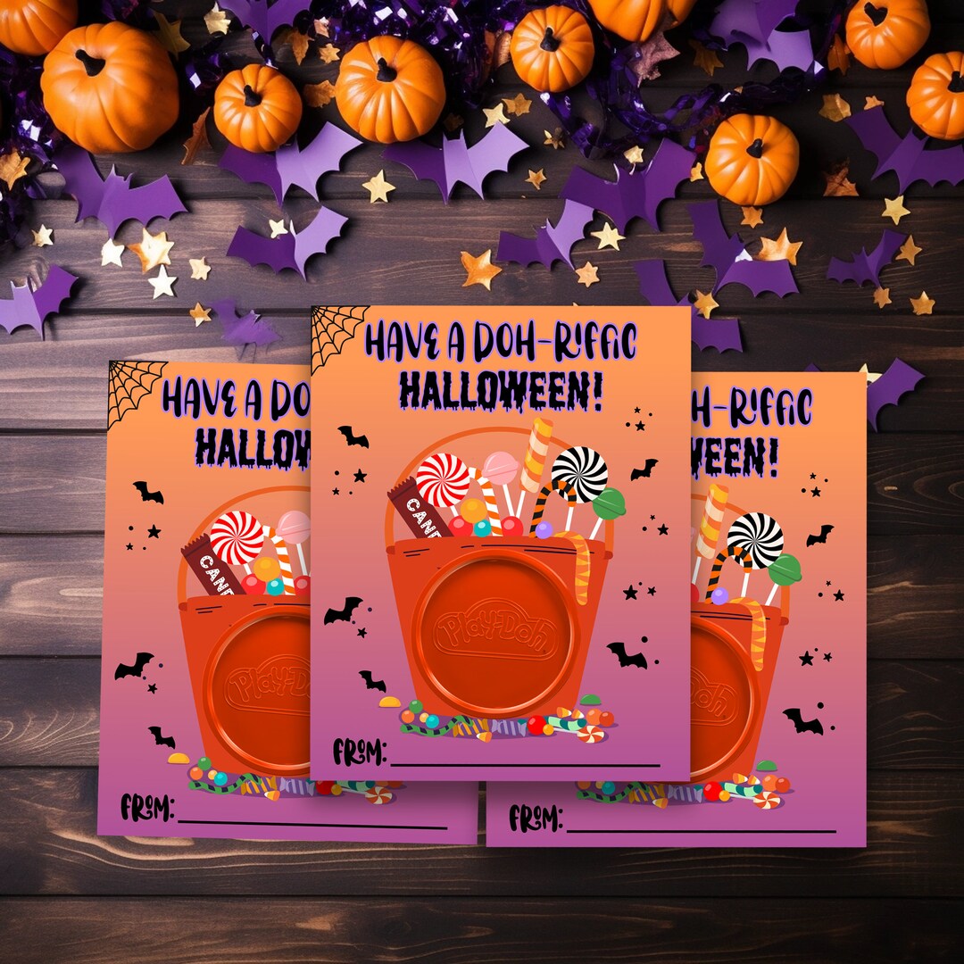 Printable Playdoh Halloween Favor, Classmates Halloween Gift, Halloween ...
