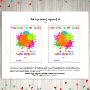 Back to School Playdoh Favor, Playdoh Gift From Teacher, Playdoh ...