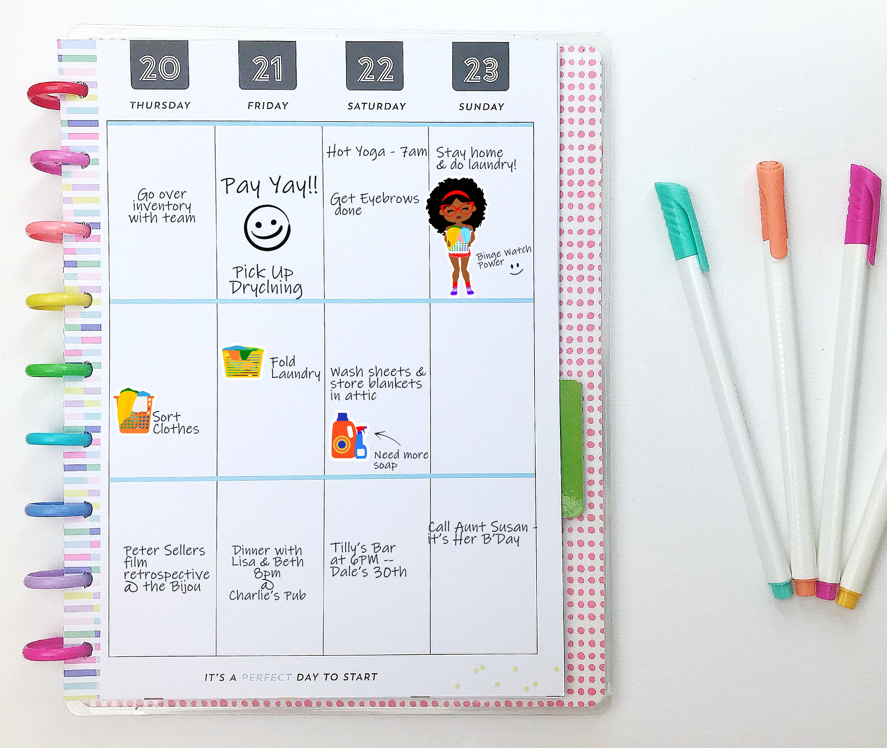 Laundry Planner Sticker Chores Planner Sticker Downloadable | Etsy