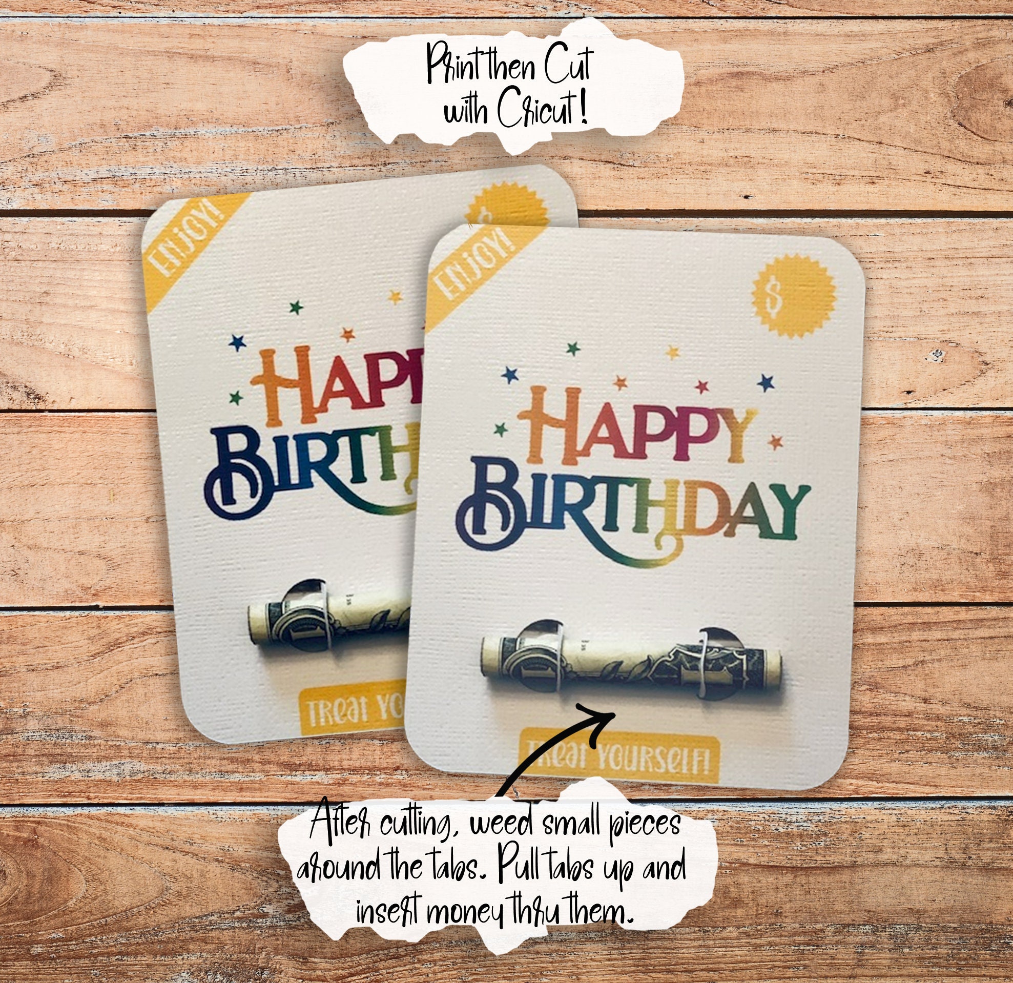 Happy Birthday Money Card Birthday Gift Card Money Card PDF - Etsy
