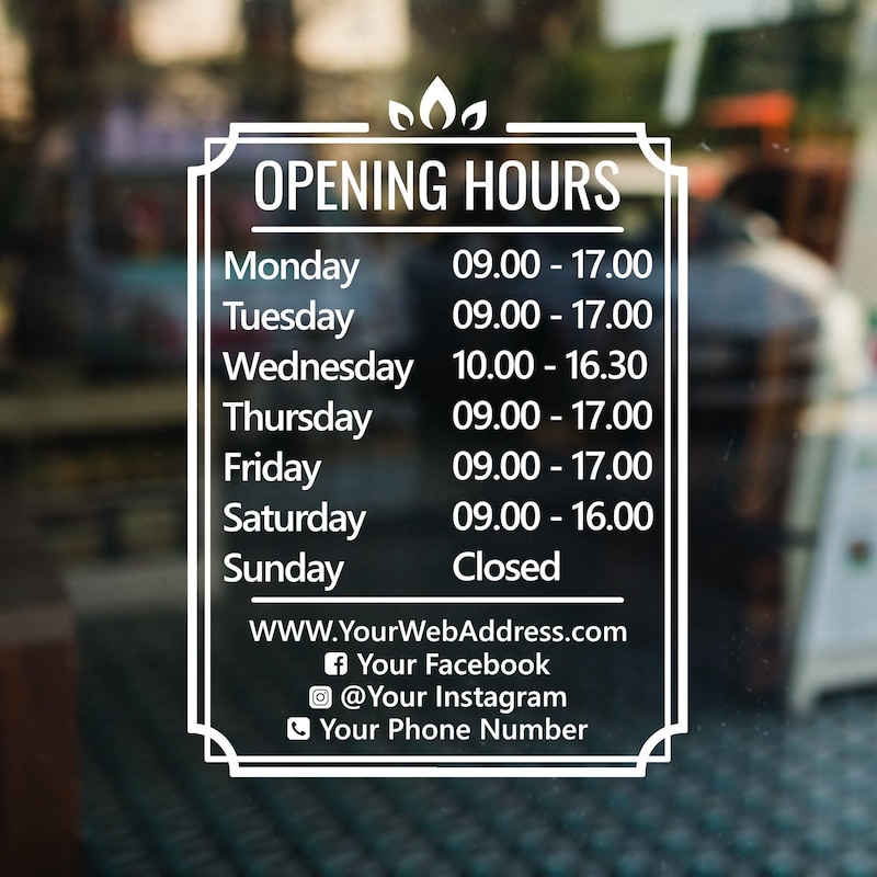 Opening Times Sign - Etsy UK