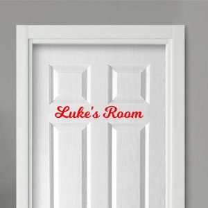 Personalised Door Sticker, Bedroom Door Sticker, Custom Vinyl Children ...