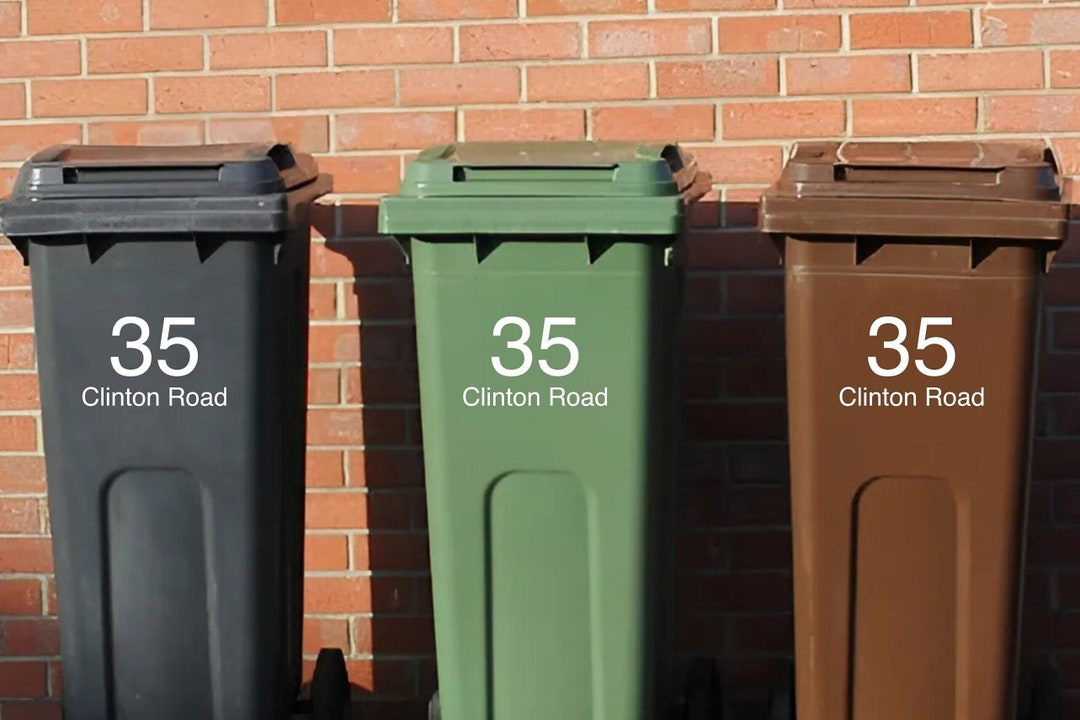 Wheelie Bin House Number Address Vinyl Stickers - Etsy