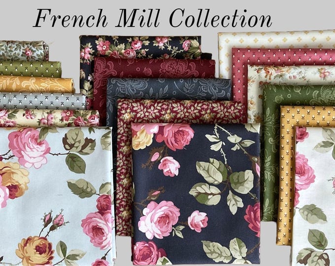 17 Piece Rose Fabric Fat Quarter Bundle – French Mill Collection - Etsy