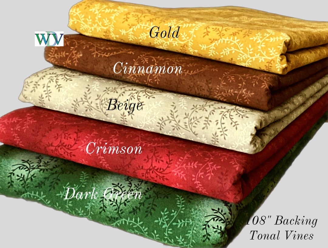 TONAL VINES Fall Color Collection - 108” Quilt Backing – 3 Yards ...