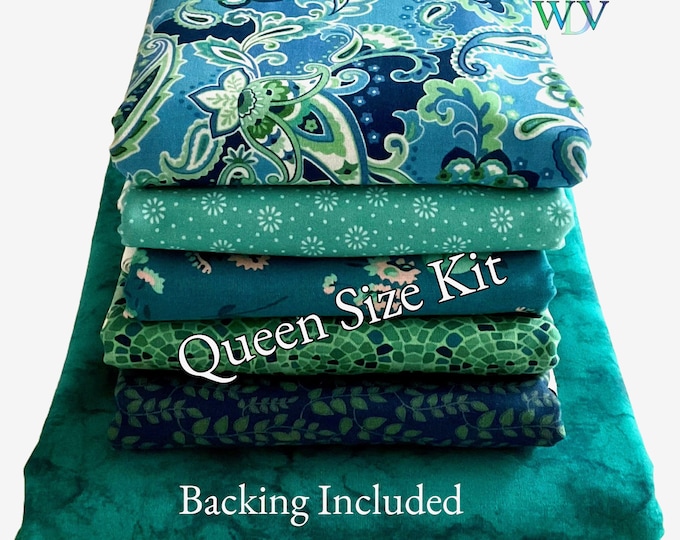 Queen Size Kit With Free Patterns – Ocean Blues -10 Yards - Plus Quilt ...