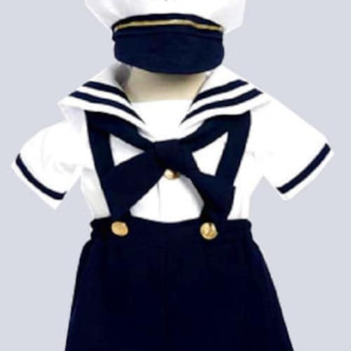 Girls White Sailor Dress Outfit With Matching Hat and Bow - Etsy