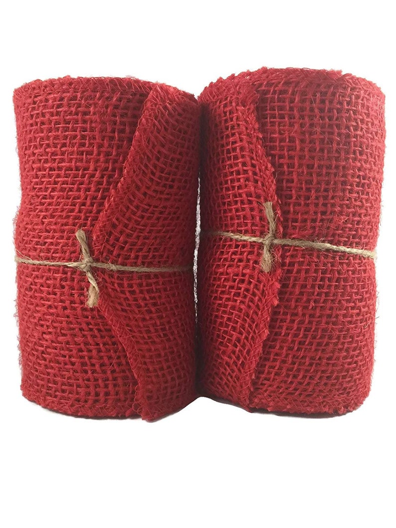 Red Burlap Colored Burlap Ribbon Roll Red Burlap 5.5 X - Etsy