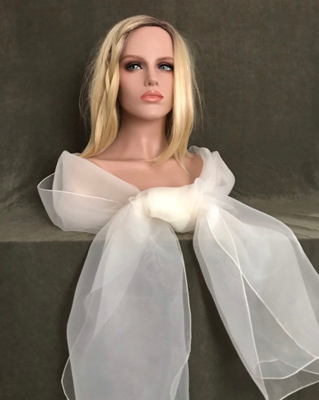 Ivory Organza Stole. Large Stole 250x75cm. Wedding Star, Ceremony ...