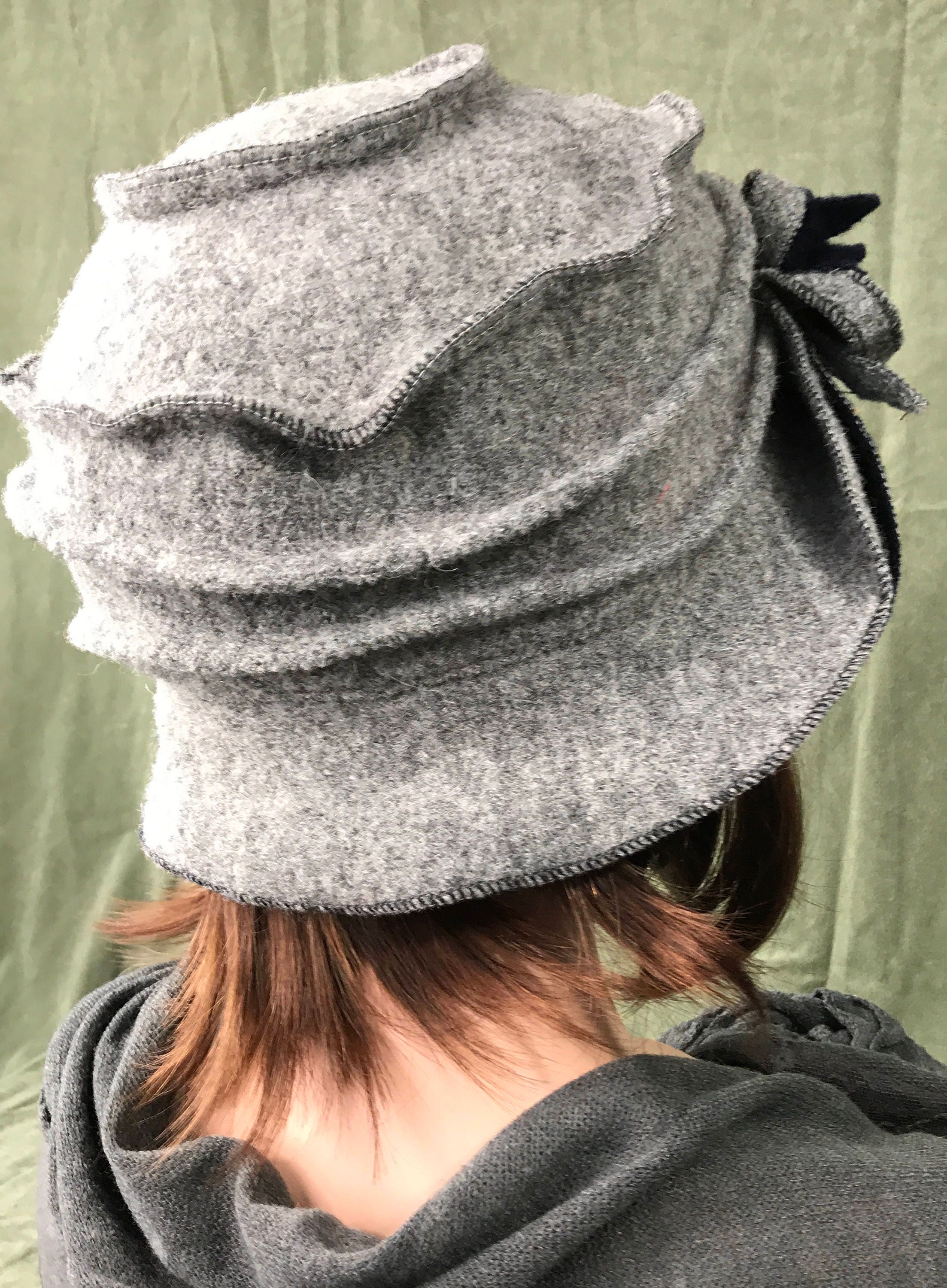 Jasmin Grey-black Hat. Women's Hat. Boiled Wool Winter Hat. - Etsy