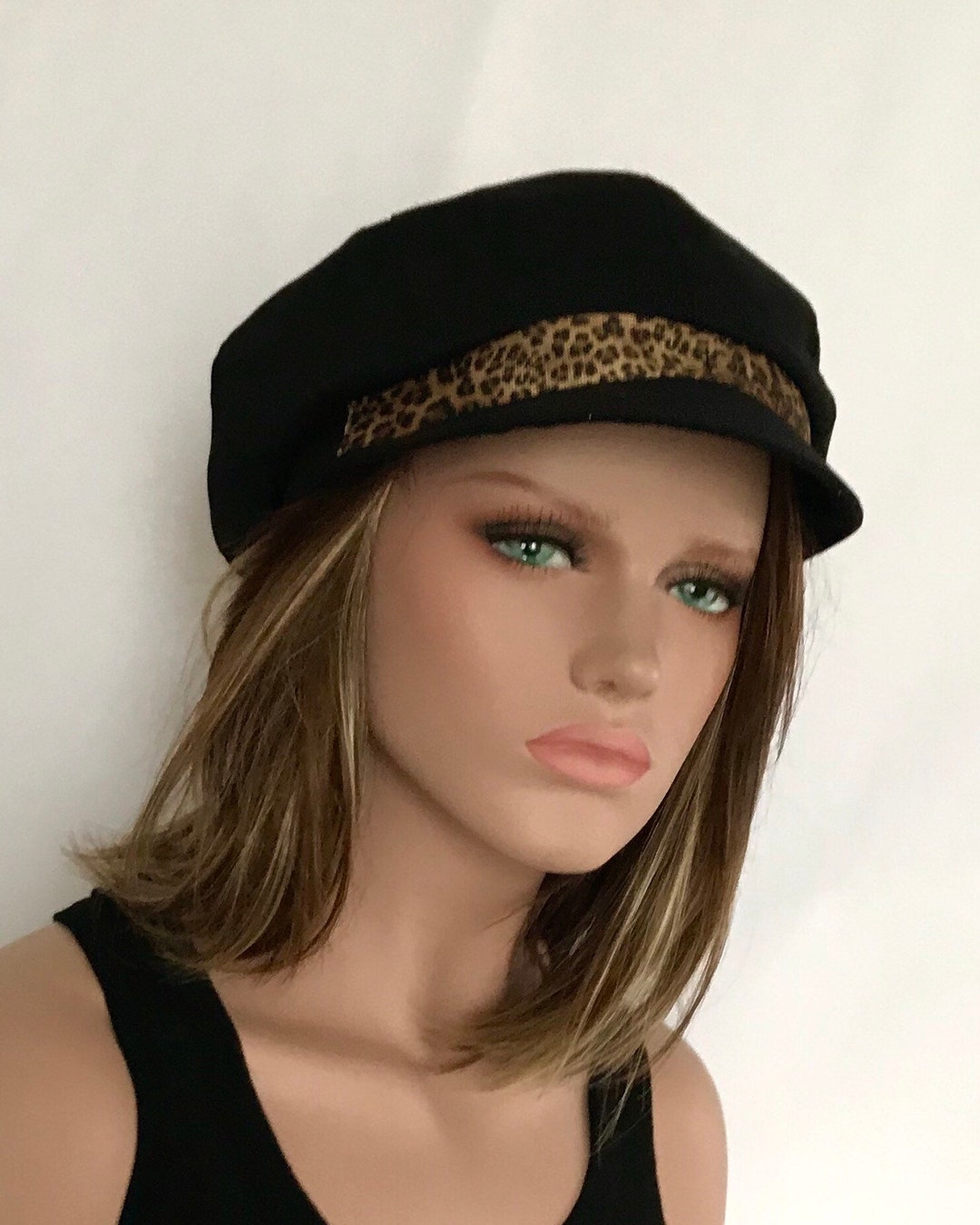 Alma Black Newsboy Cap, Women's Cap, Sun Cap, Beach Hat, Leisure and ...