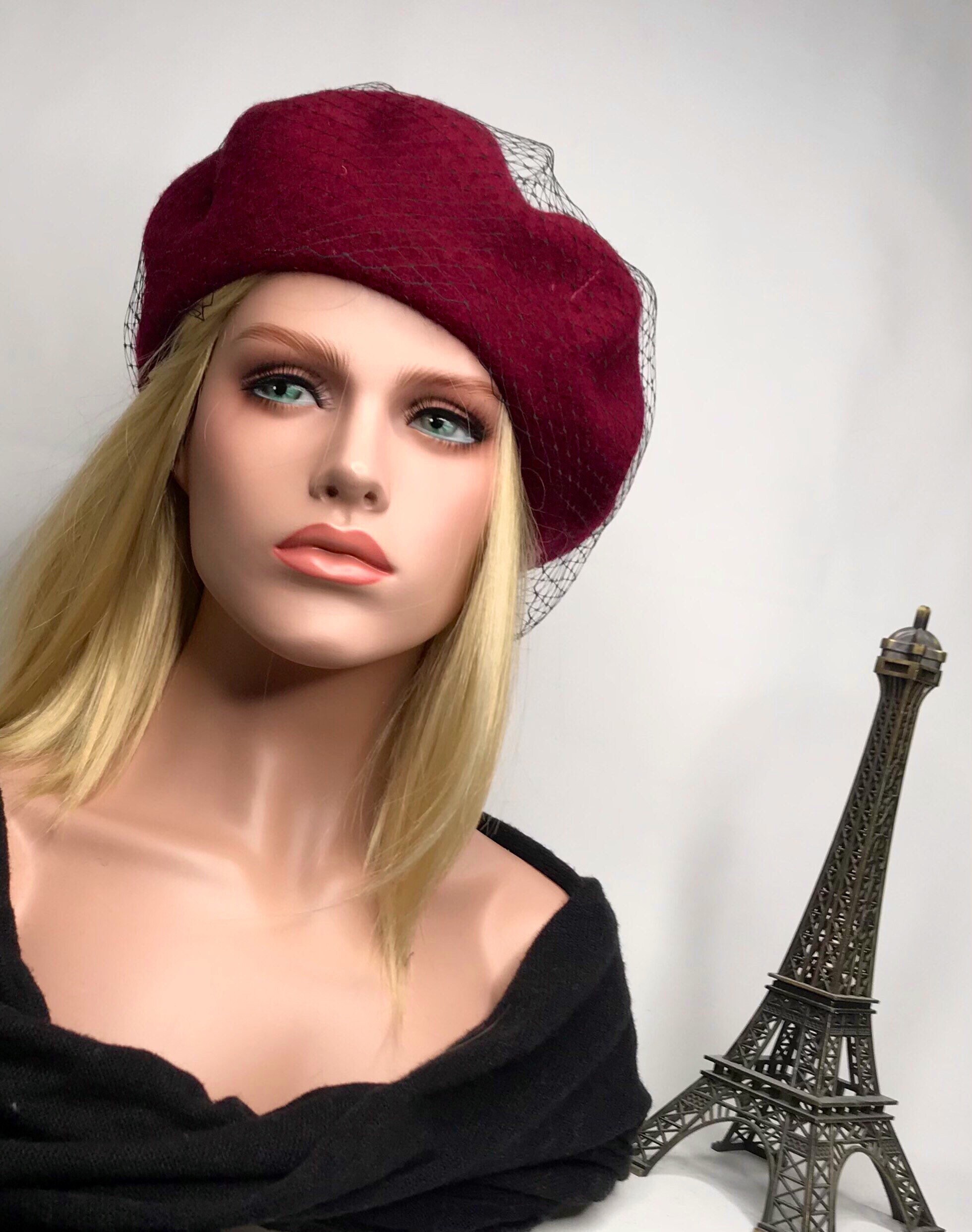 Beret Woman Paris Bordeaux. Parisian Beret. Wool Beret. Winter - Etsy UK