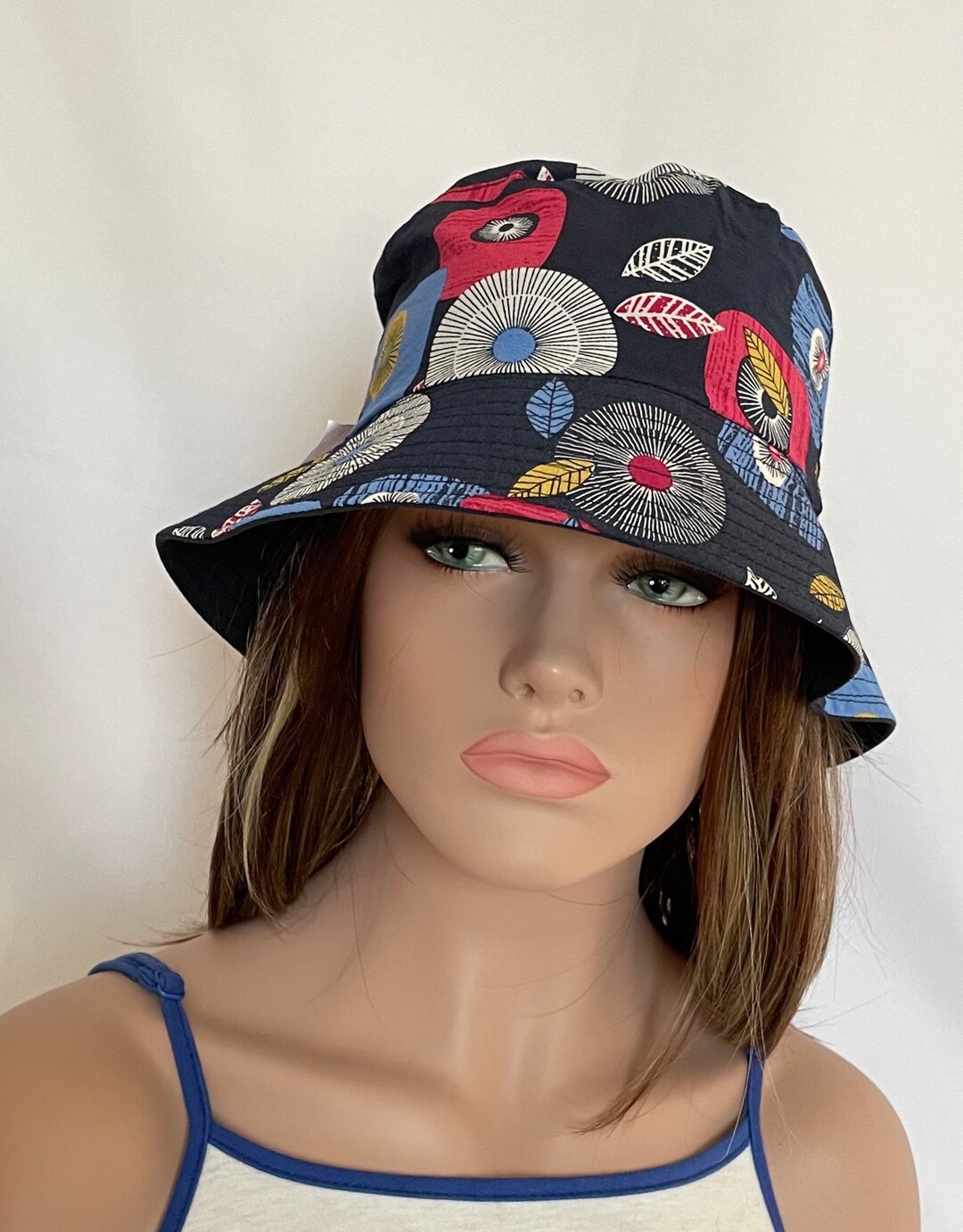 Blue Goa Summer Woman's Hat. Bob Reversible. Hats off to the Beach. Hat ...