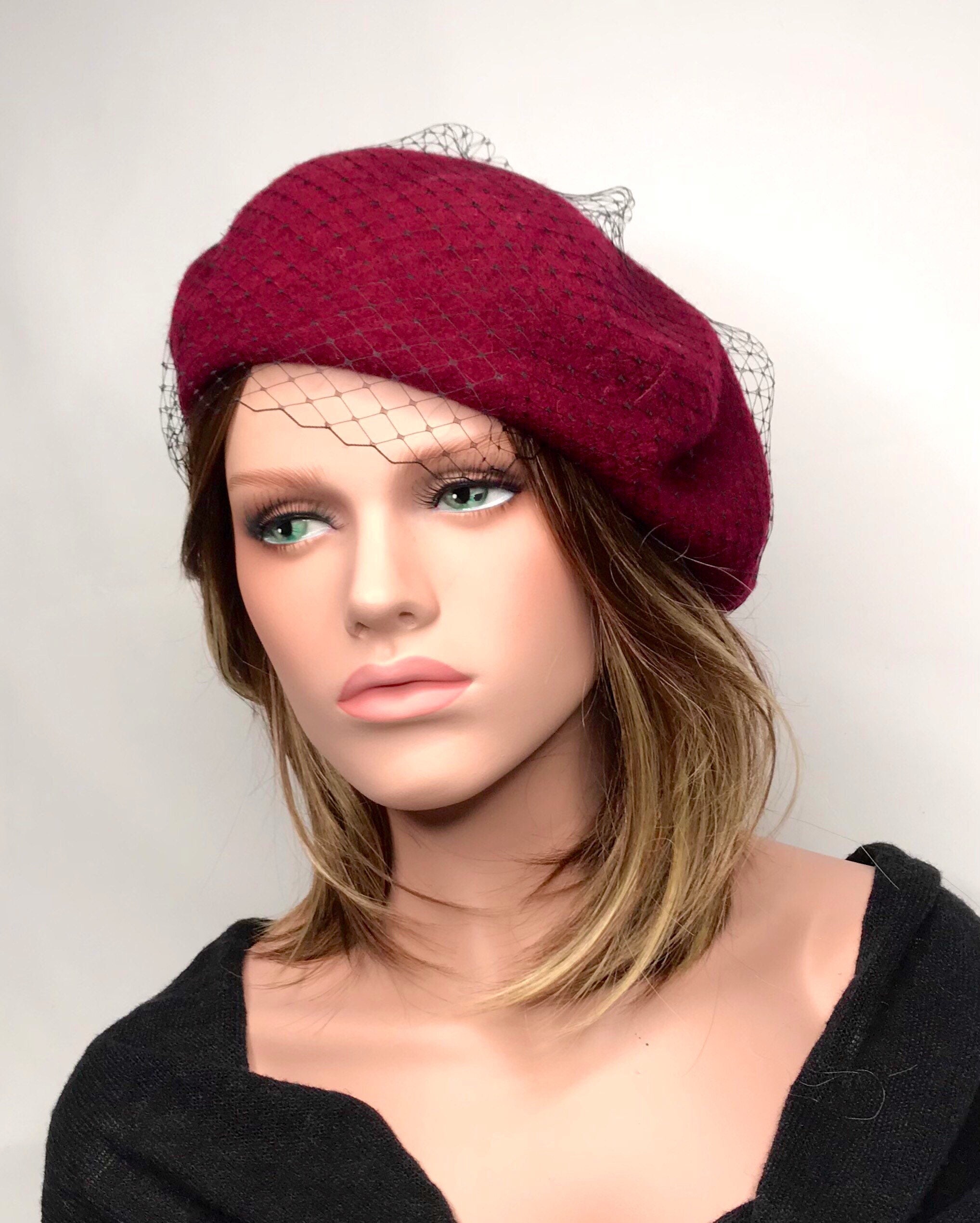 Beret Woman Paris Bordeaux. Parisian Beret. Wool Beret. Winter - Etsy UK