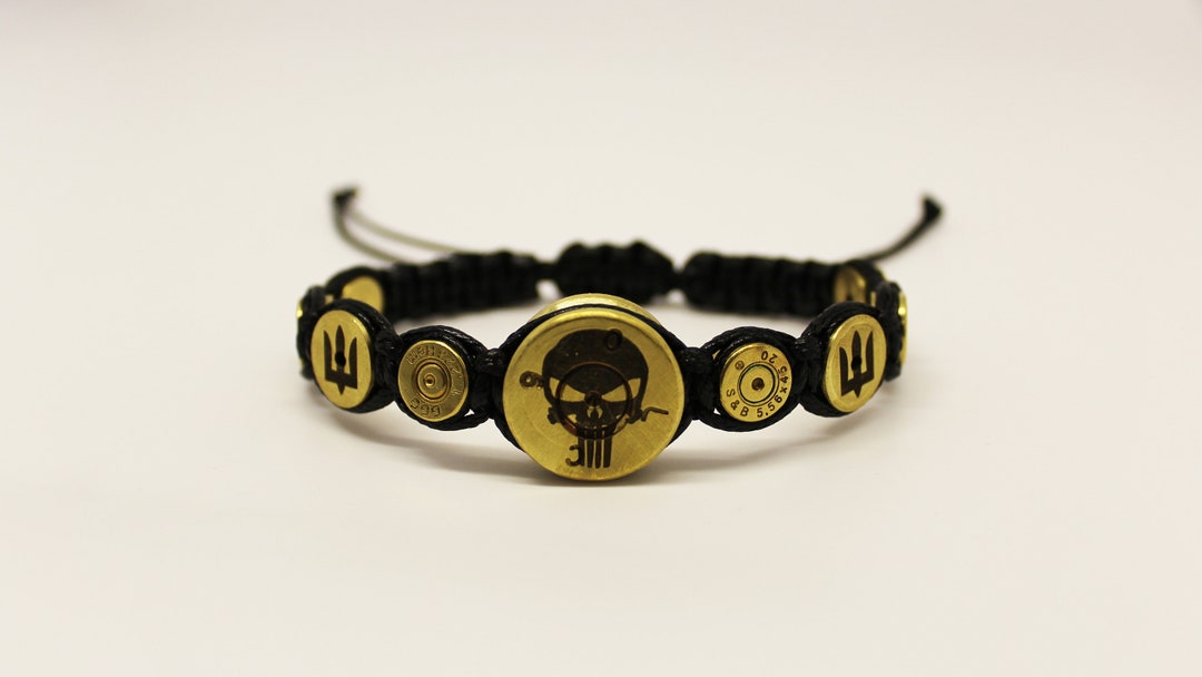 Gift for Men Punisher Skull. in a Wax-sealed Envelope. Bullet Bracelet ...