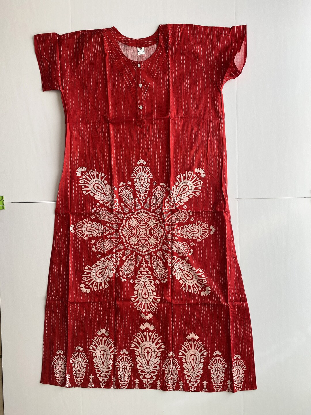 Indian Cotton Night Gowns XL Size 48" Pure Cotton Sleepwear for Women ...