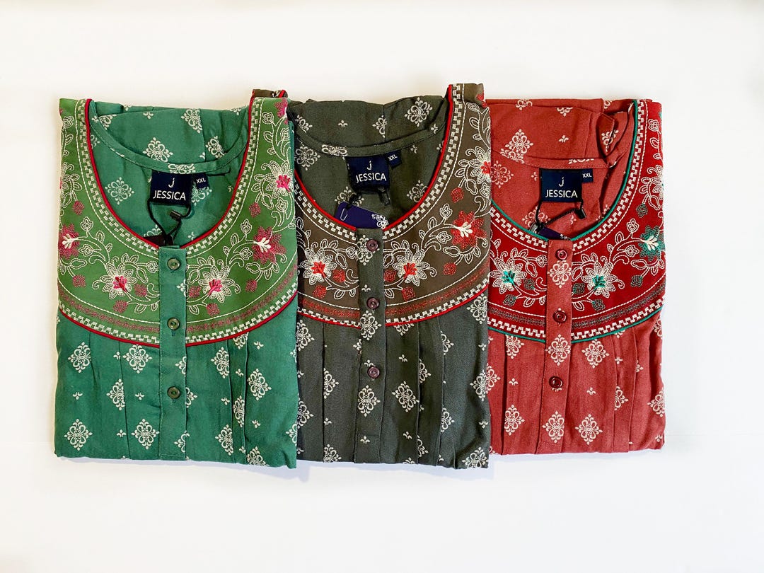 Plus Size 2X Size Women Nightwear 54" Bust Size Alpine Cotton Sleepwear ...