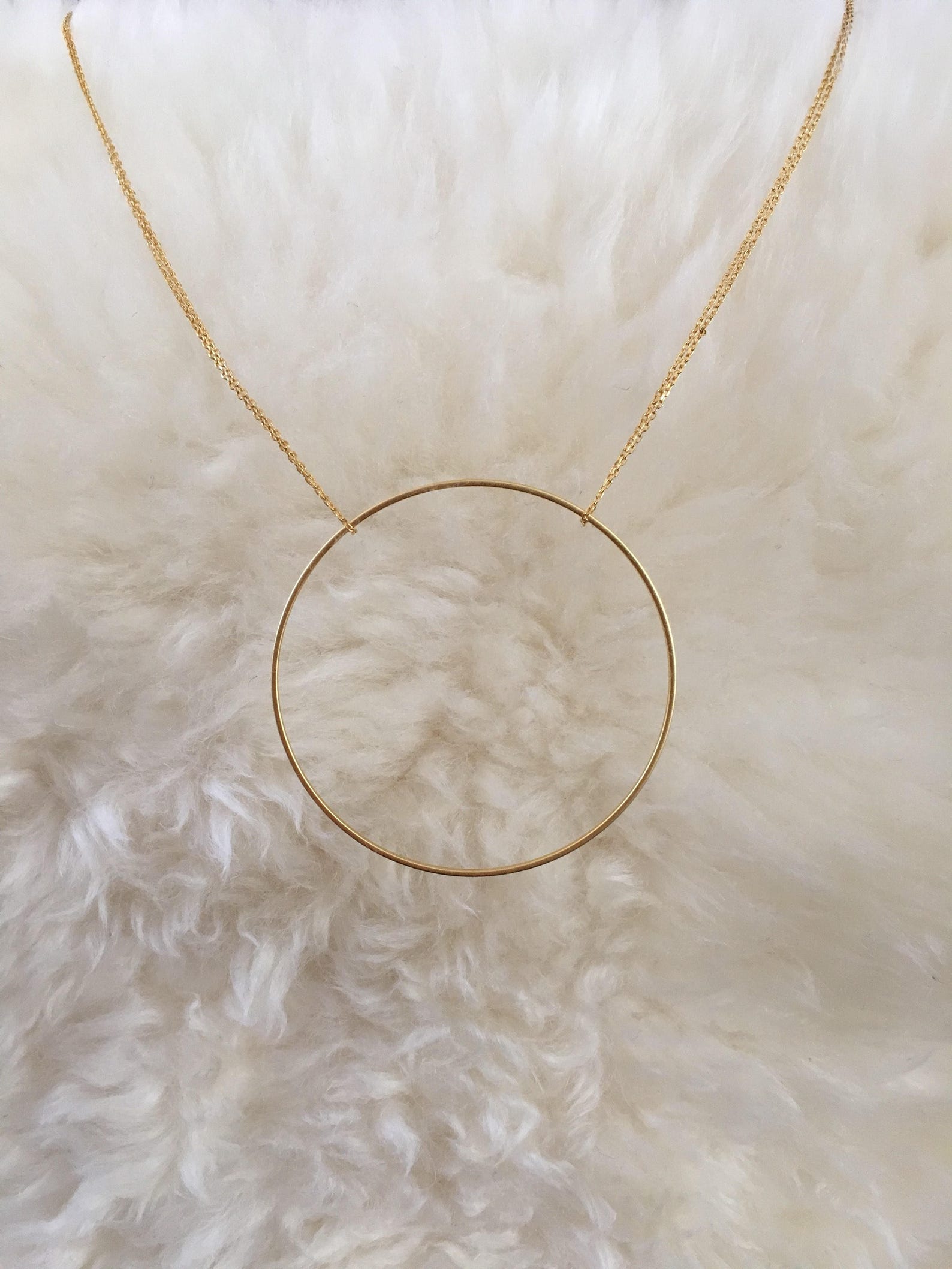 Large Circle Necklace / Gold Silver / Geometric Necklace / - Etsy