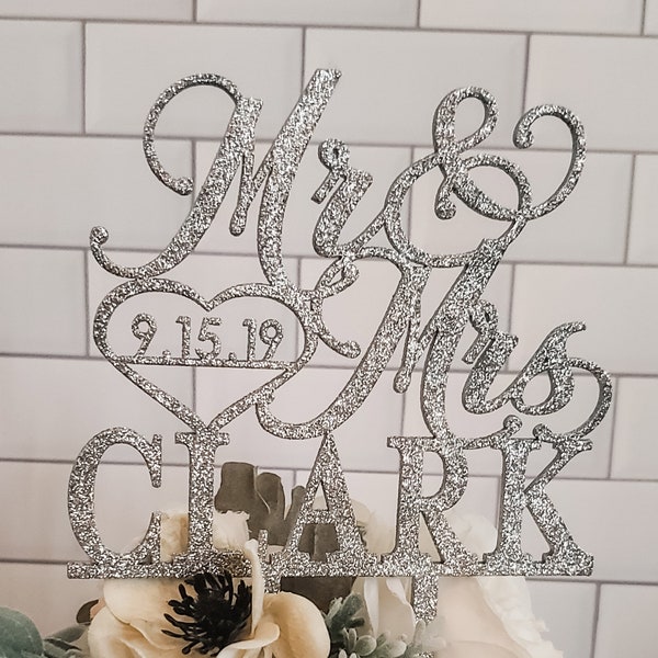 Rhinestone Wedding Cake Topper - Etsy