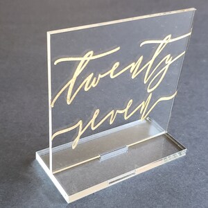 Clear Acrylic Table Numbers Lucite Table Signs - Etsy