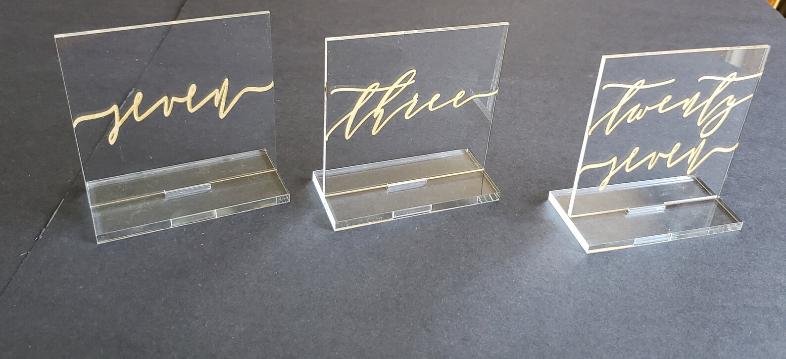 Clear Acrylic Table Numbers Lucite Table Signs - Etsy