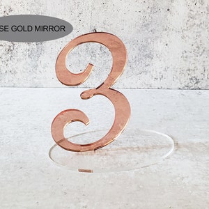 Mirror Acrylic Table Numbers, Wedding Table Numbers - Etsy