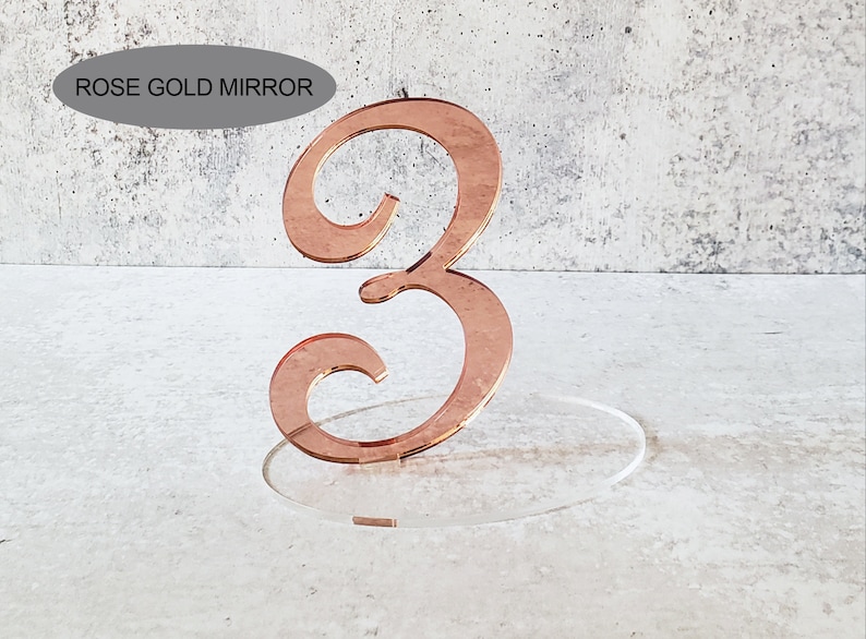 Mirror Acrylic Table Numbers Wedding Table Numbers | Etsy