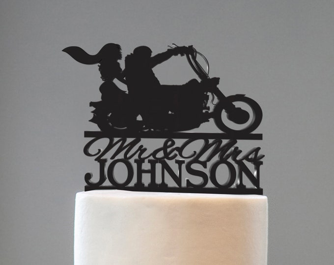 Skeletons Riding Motorcycle Wedding Cake Topper Biker - Etsy