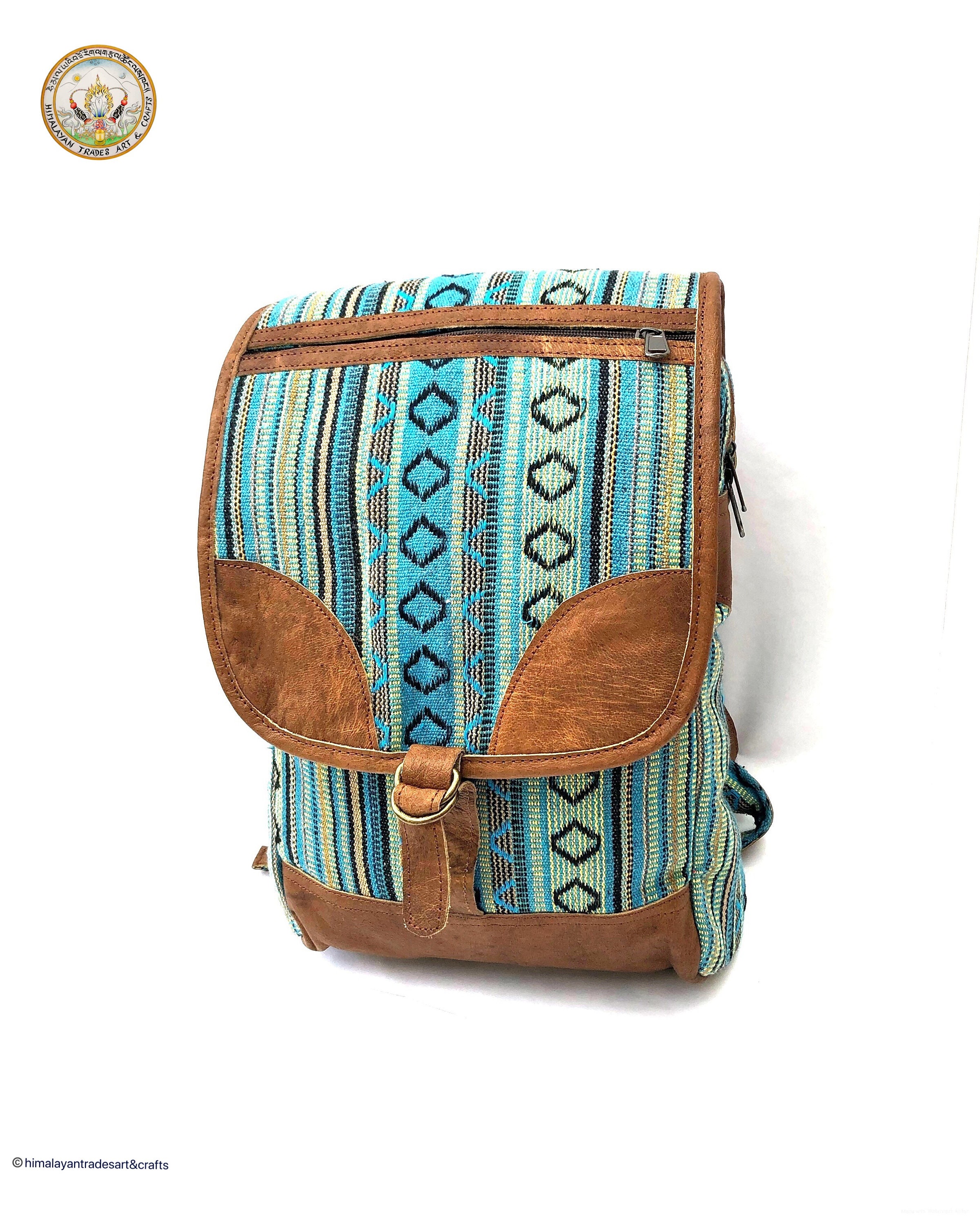 Backpack Fair Trade Backpack Ethnic Backpack Cotton Leather - Etsy UK