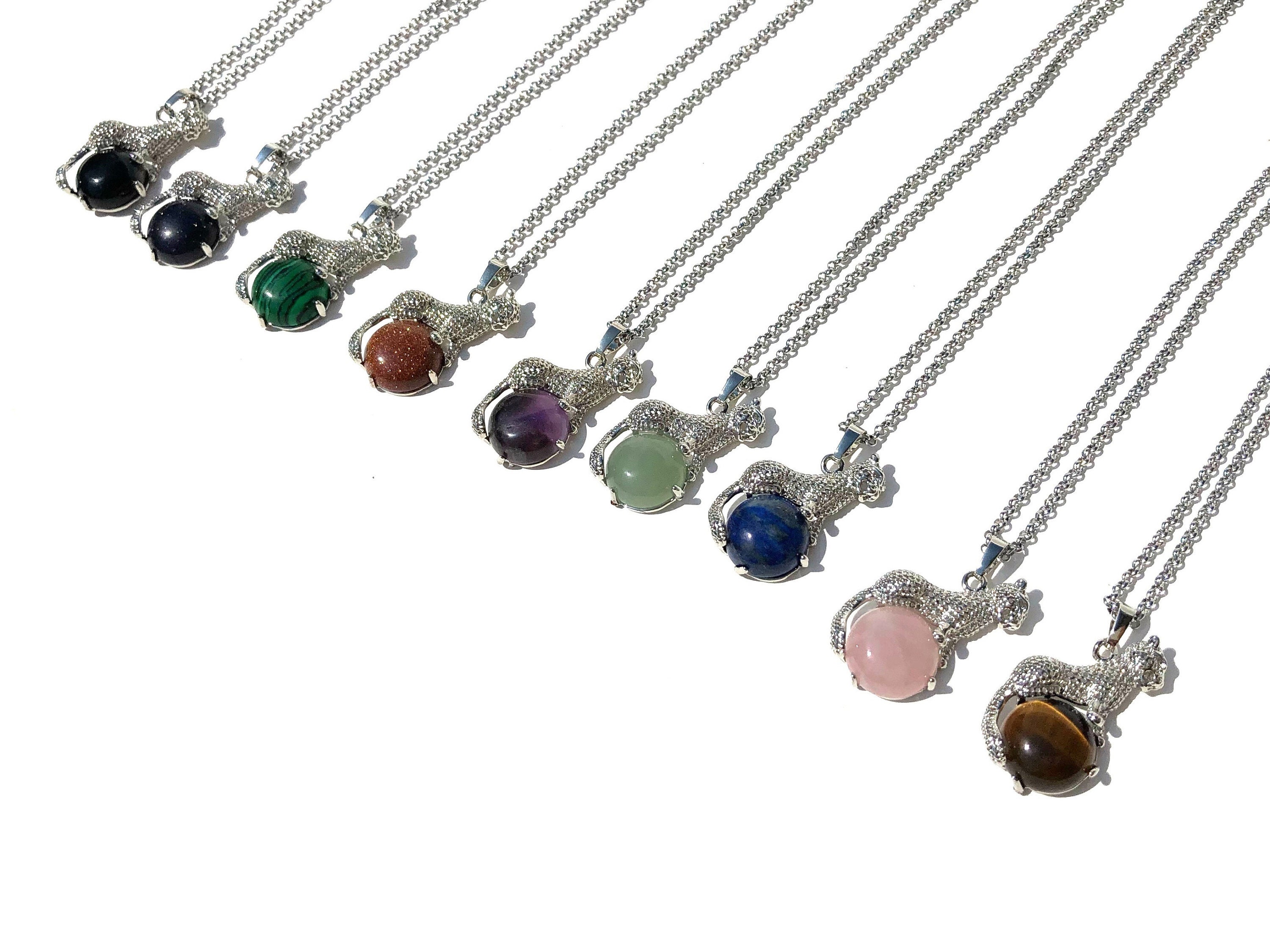 Round Gemstone/ Leopard/ Tiger Eye/ Rose Quartz/ Amethyst/ | Etsy