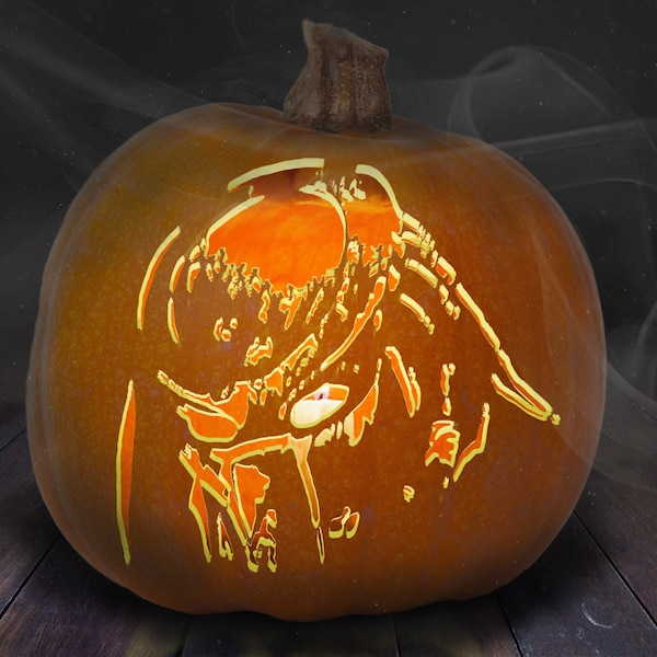 Predator Pumpkin Stencil - Etsy
