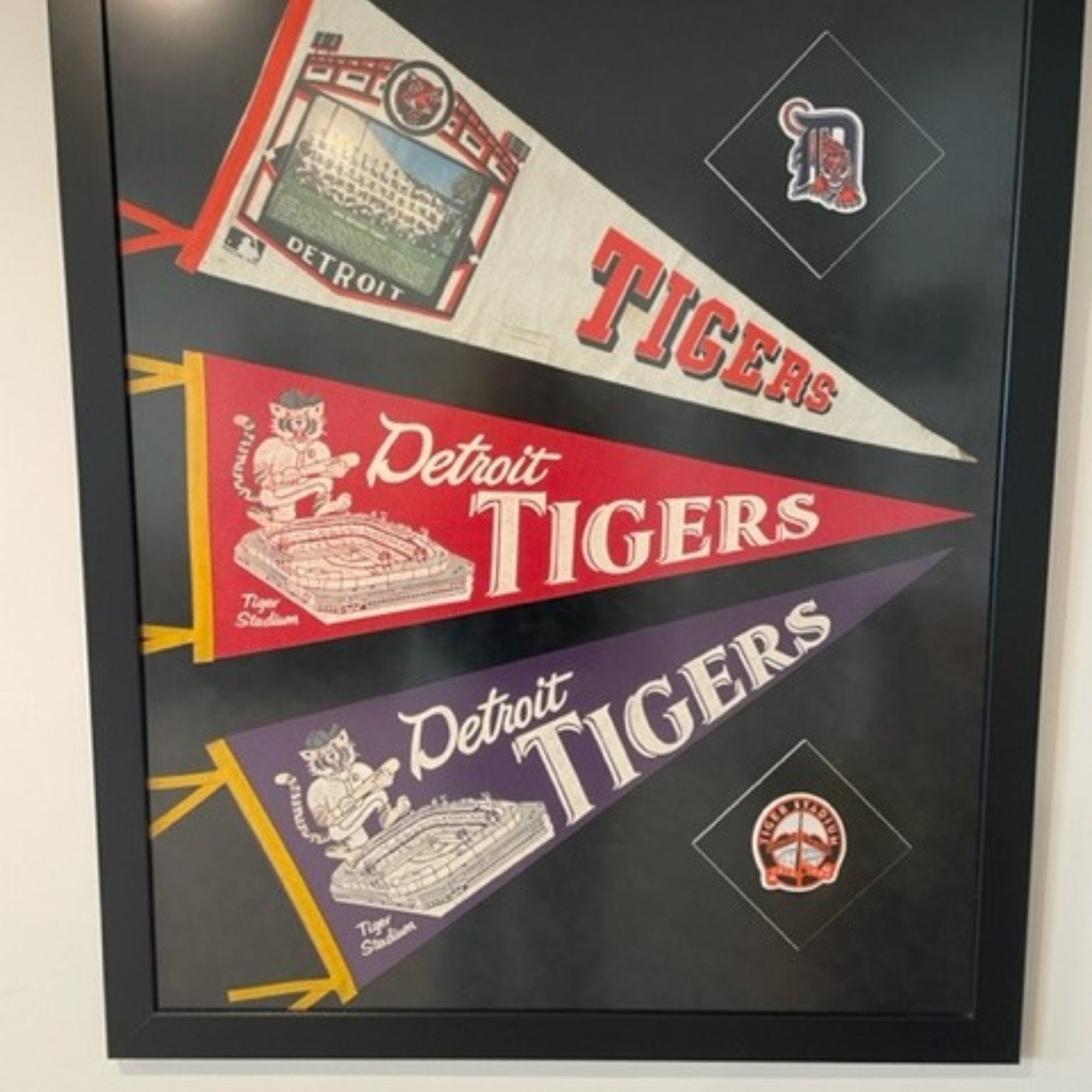 Detroit Tiger Vintage Pennants - Professionally Framed - Etsy