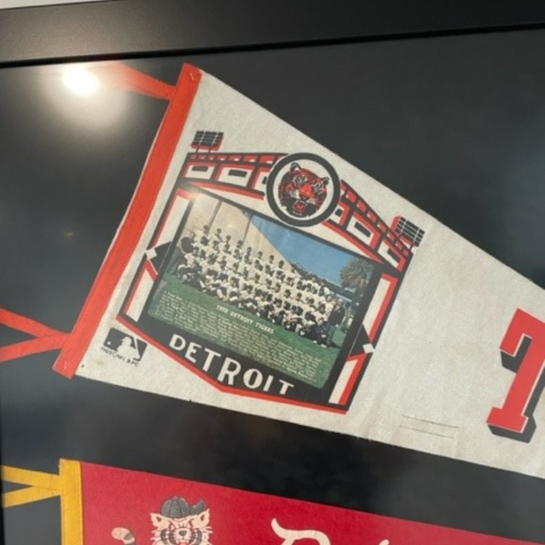 Detroit Tiger Vintage Pennants - Professionally Framed - Etsy
