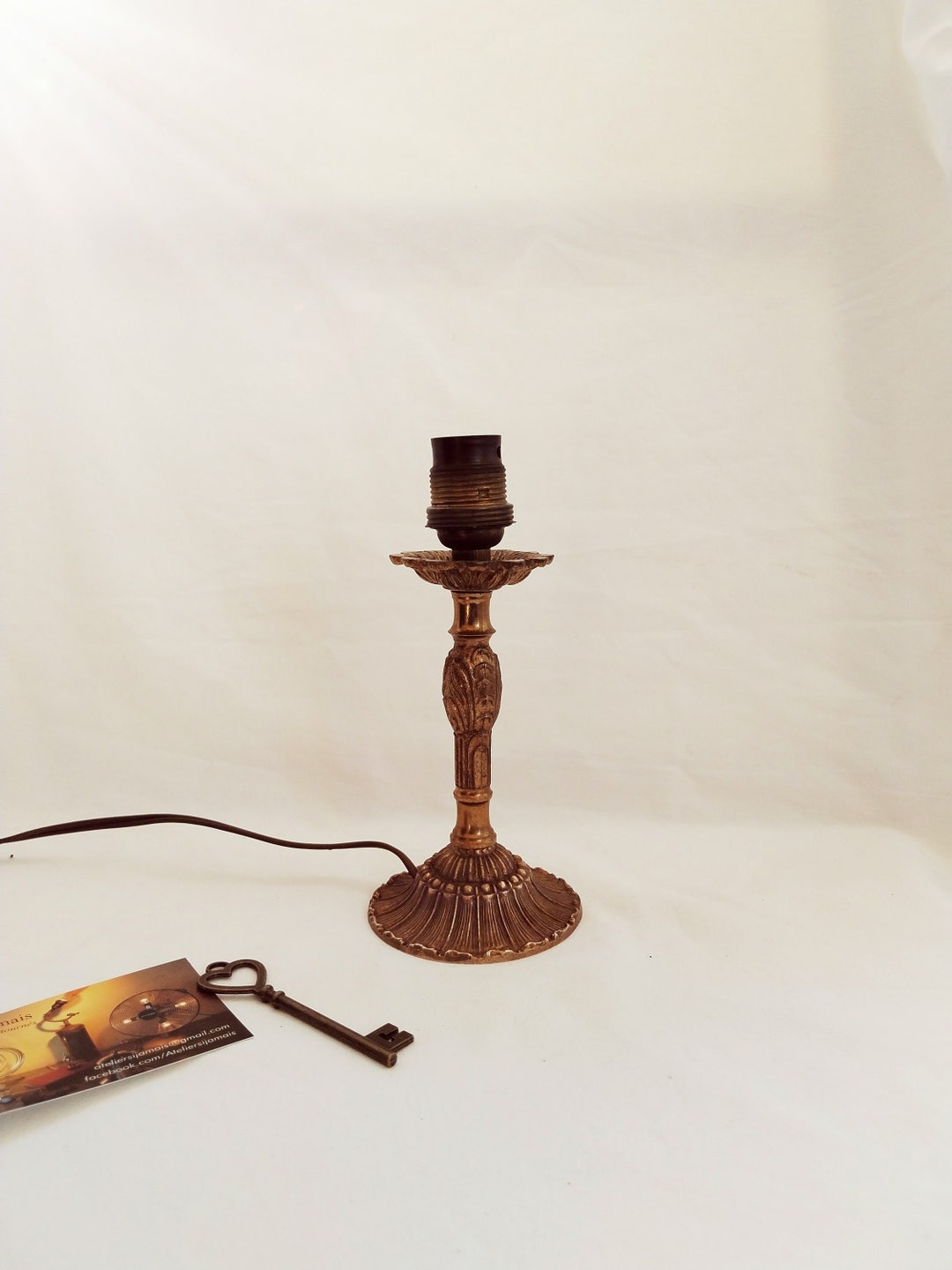 Vintage Table Lamp Base Brass Art Deco Floral Daisy Patterns - Etsy